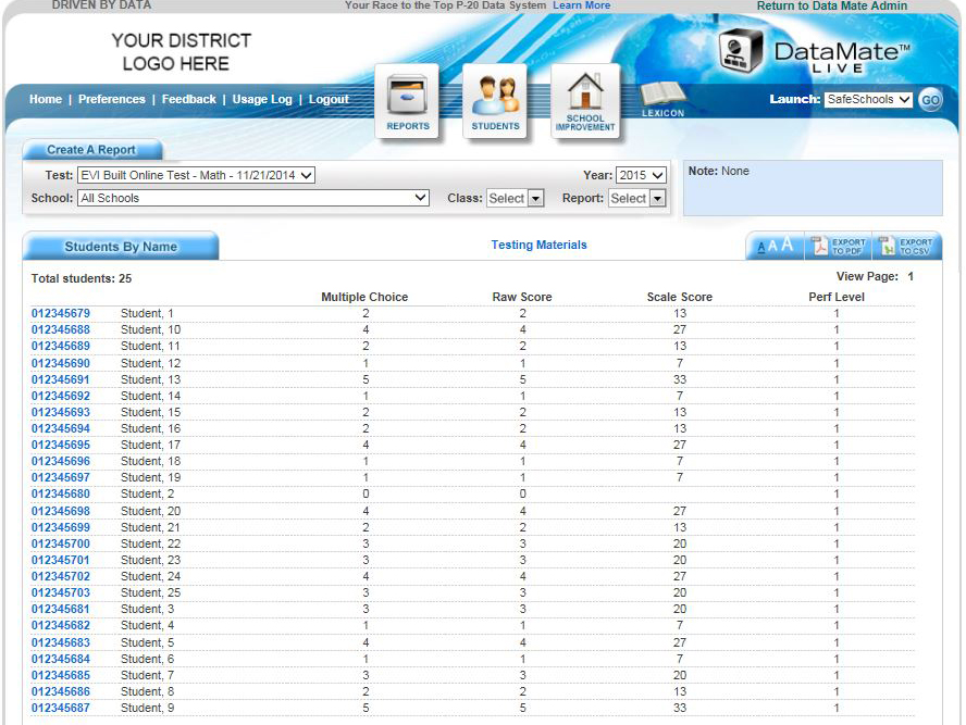 DataMate™ | Assessment Management System | Educational Vistas Inc