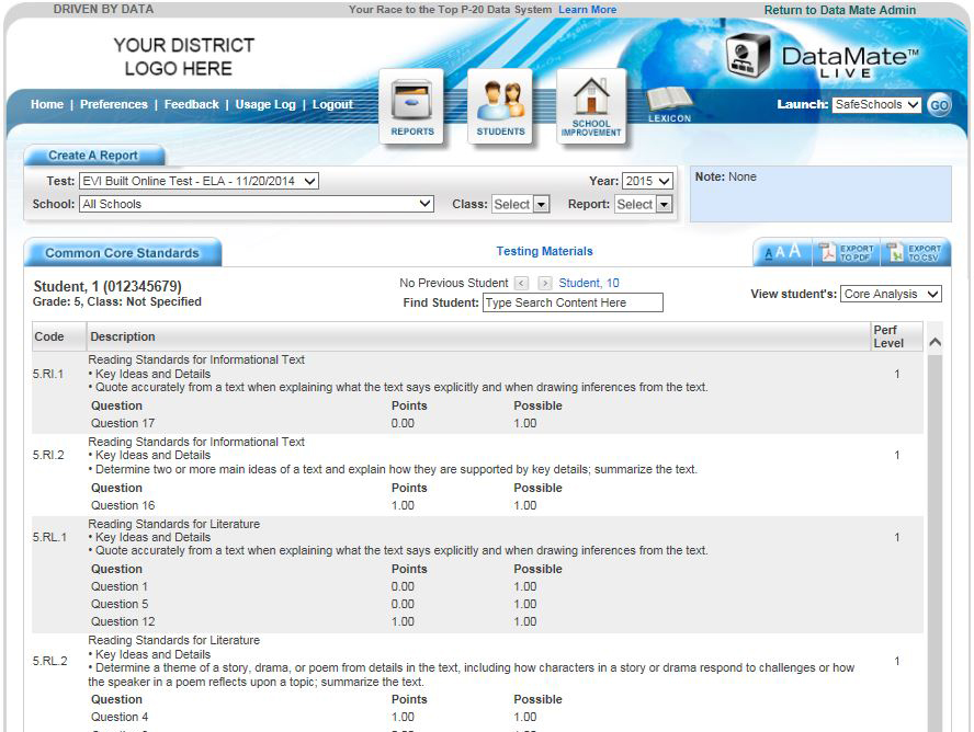 DataMate™ | Assessment Management System | Educational Vistas Inc
